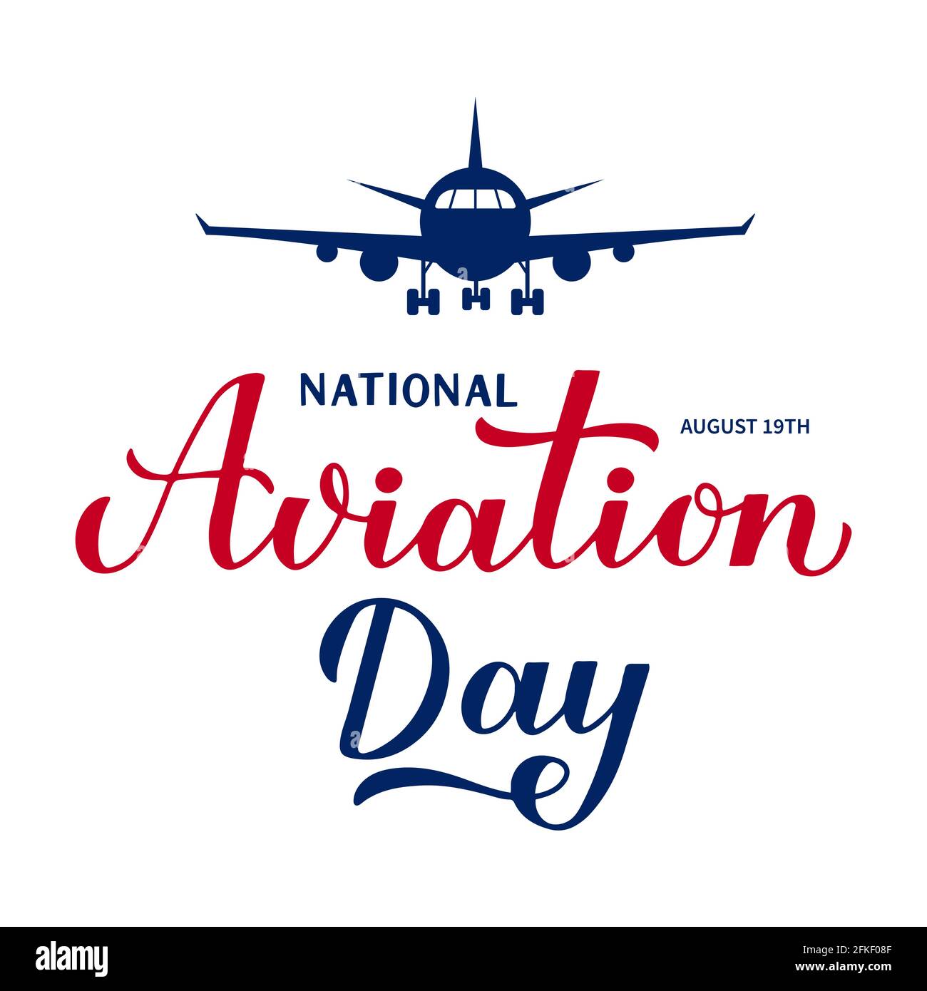 National Aviation Day calligraphy hand lettering isolated on white ...