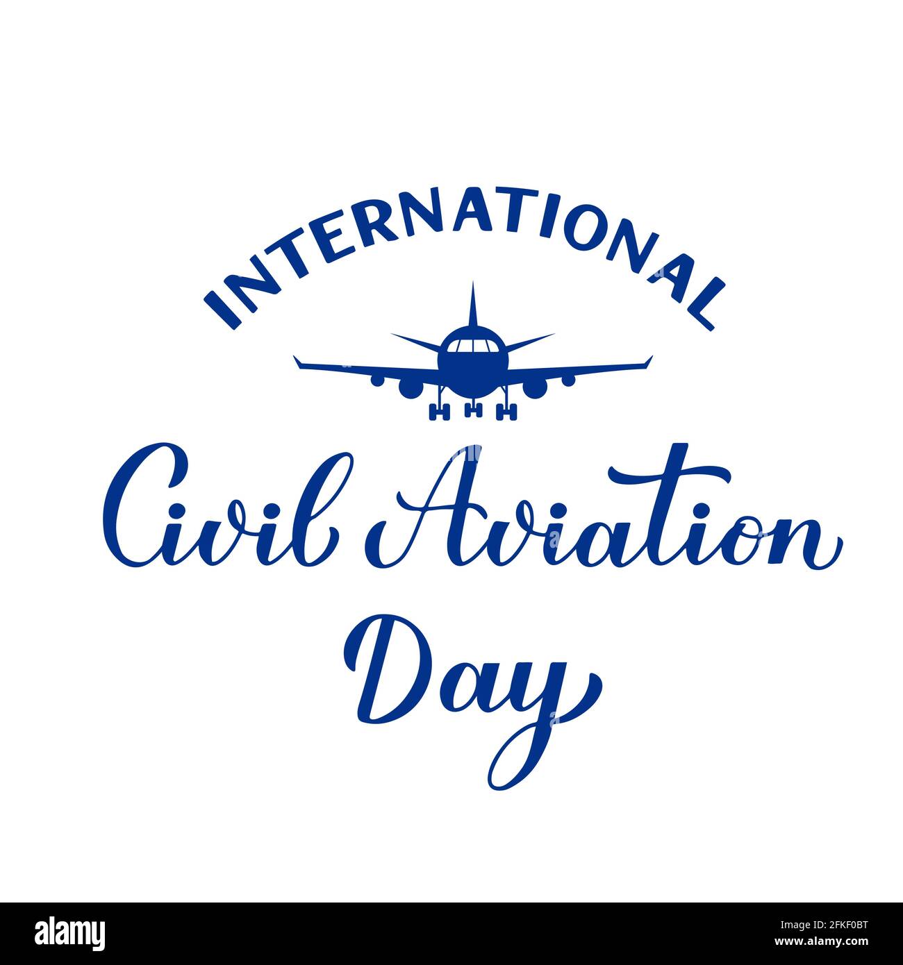 International Civil Aviation Day calligraphy hand lettering isolated on ...