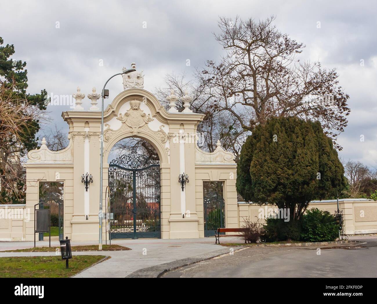 Gate at Festetics Palace, Baroque style, in Keszthely, Lake Balaton ...