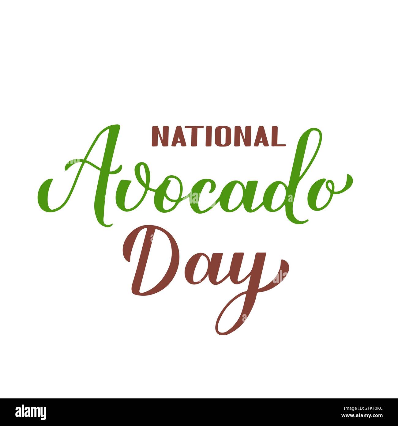 National Avocado Day calligraphy hand lettering isolated on white ...