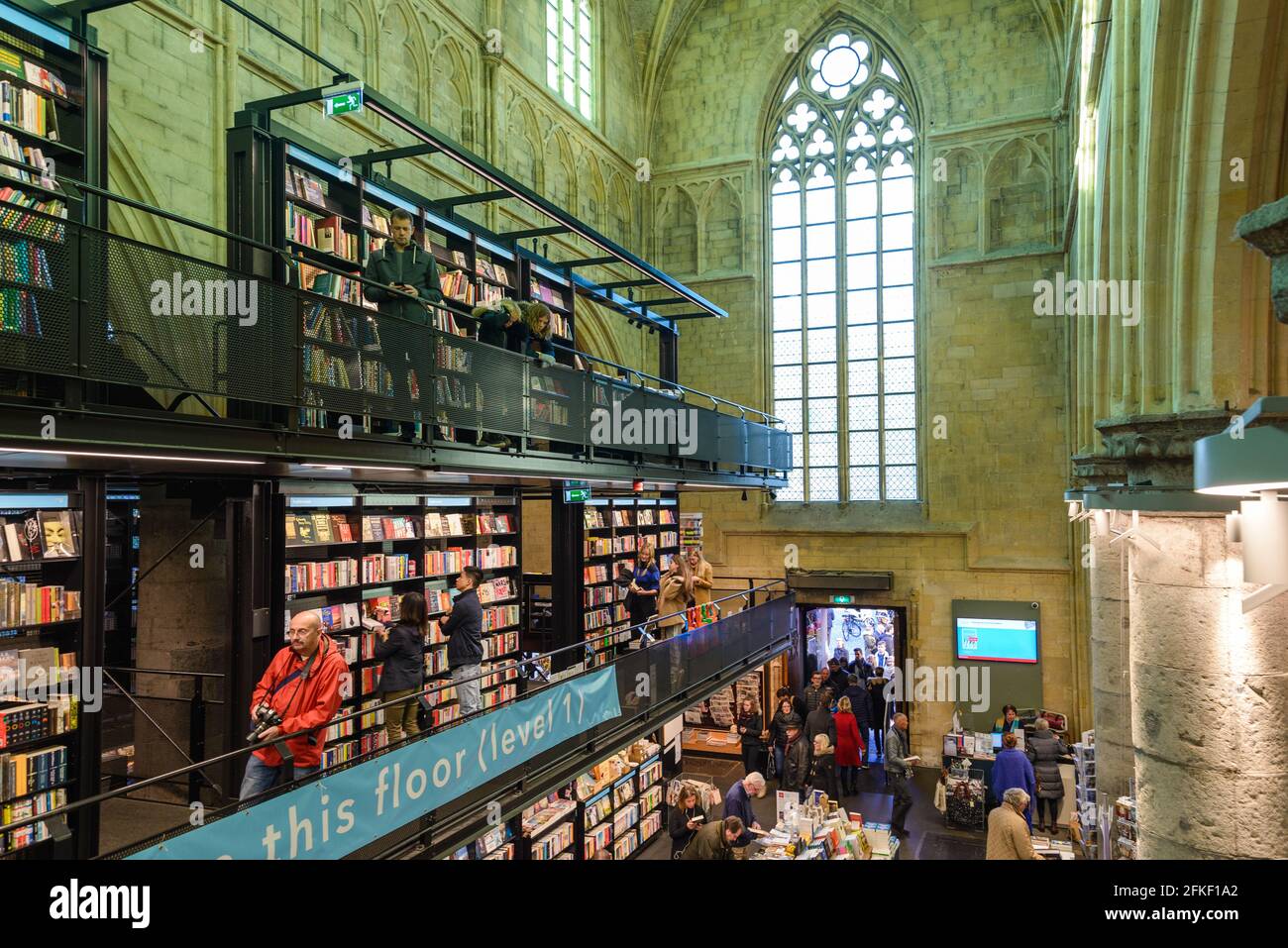 Interior view of famous bookstore " Book Store Dominicanen", former ...