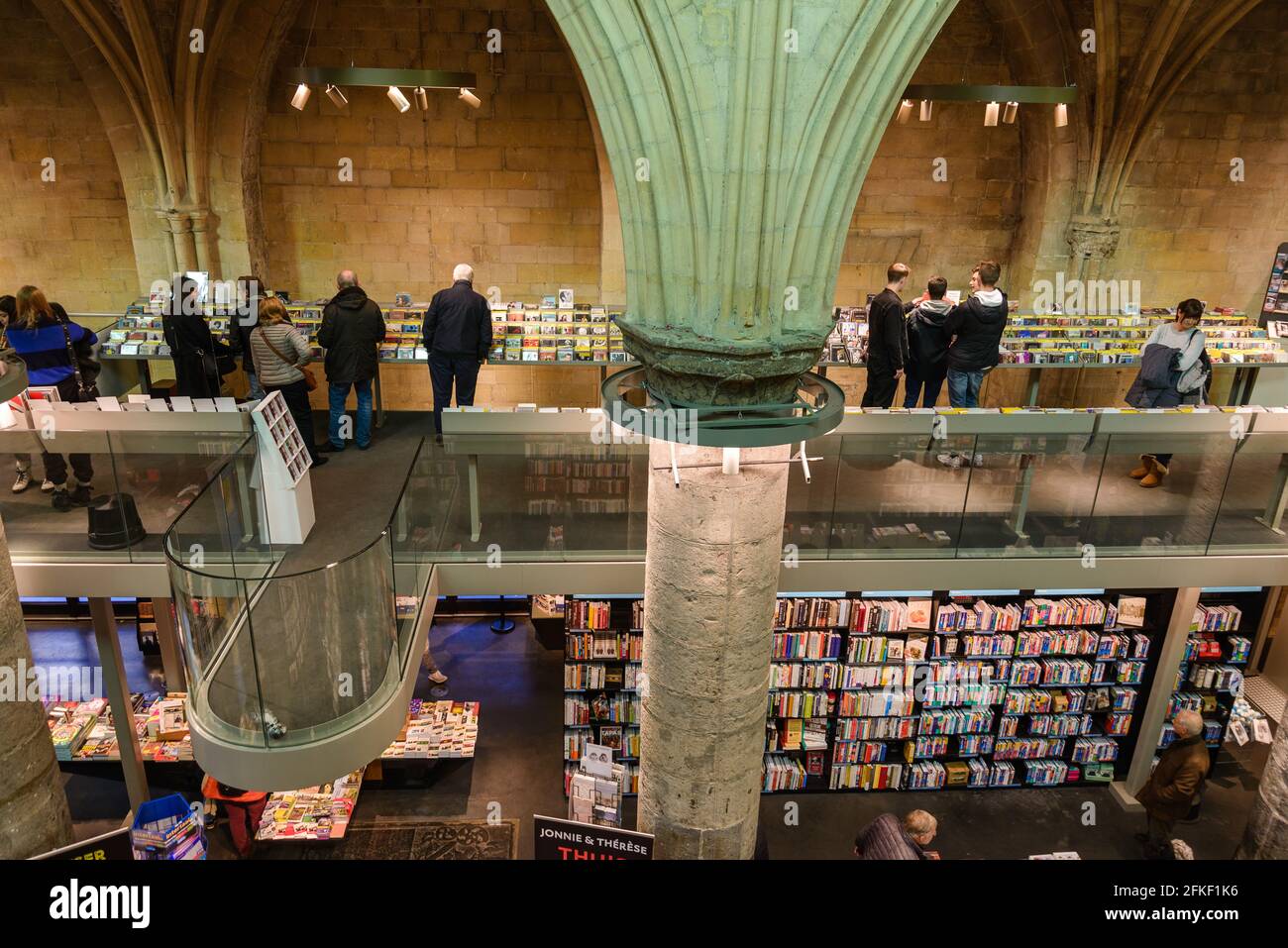 Interior view of famous bookstore " Book Store Dominicanen", former ...