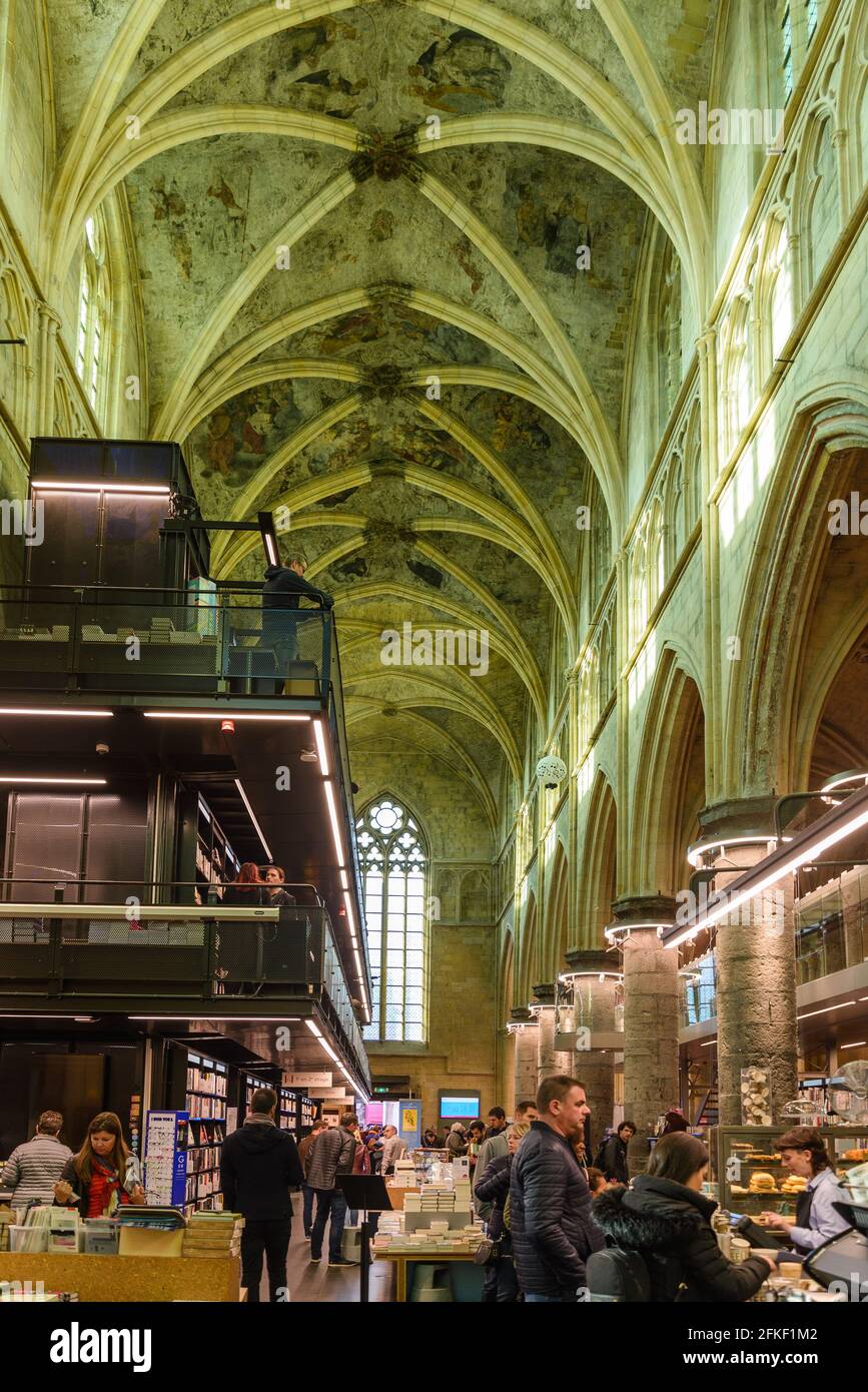 Interior view of famous bookstore " Book Store Dominicanen", former ...