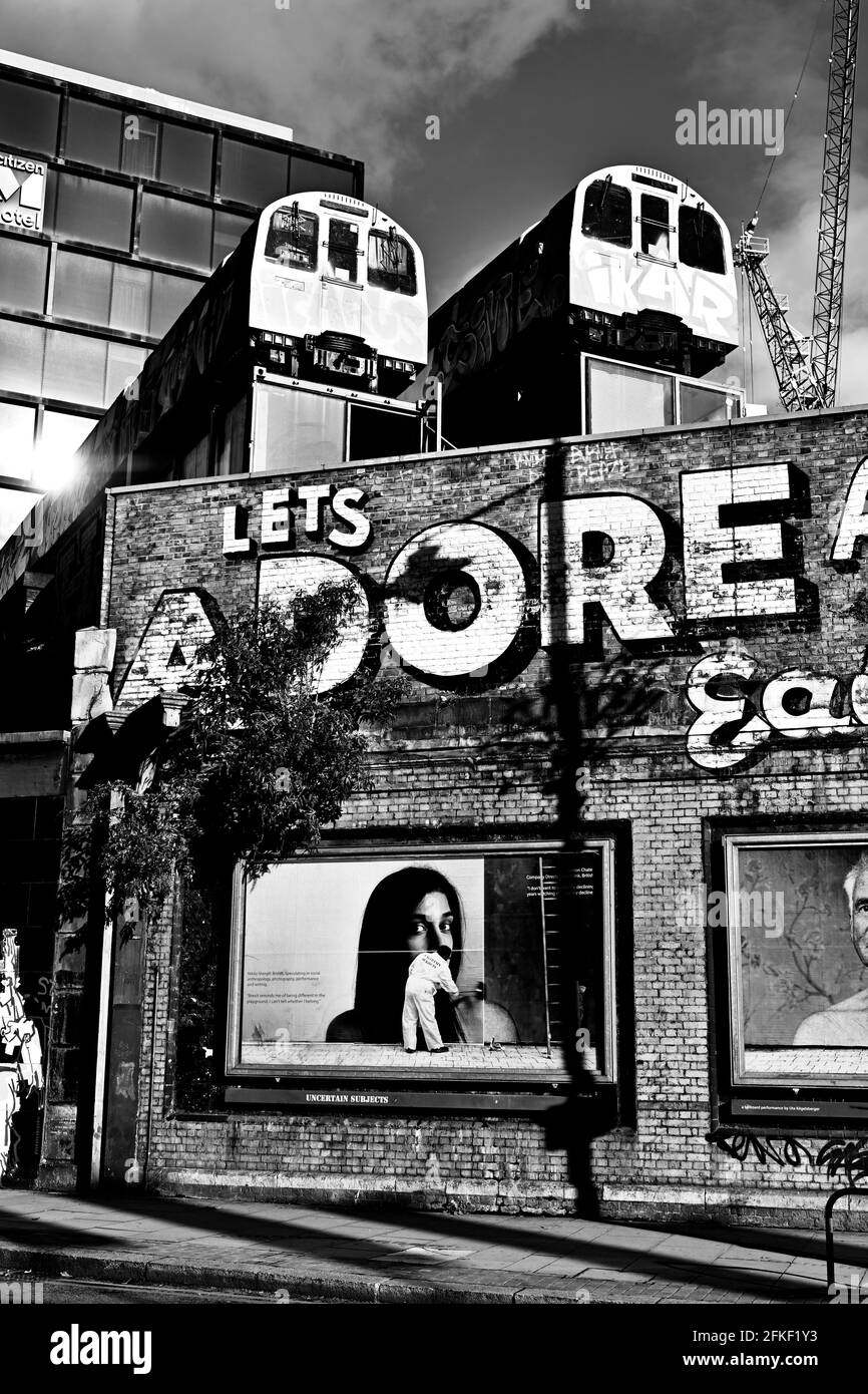 Poster street uk Black and White Stock Photos & Images - Alamy