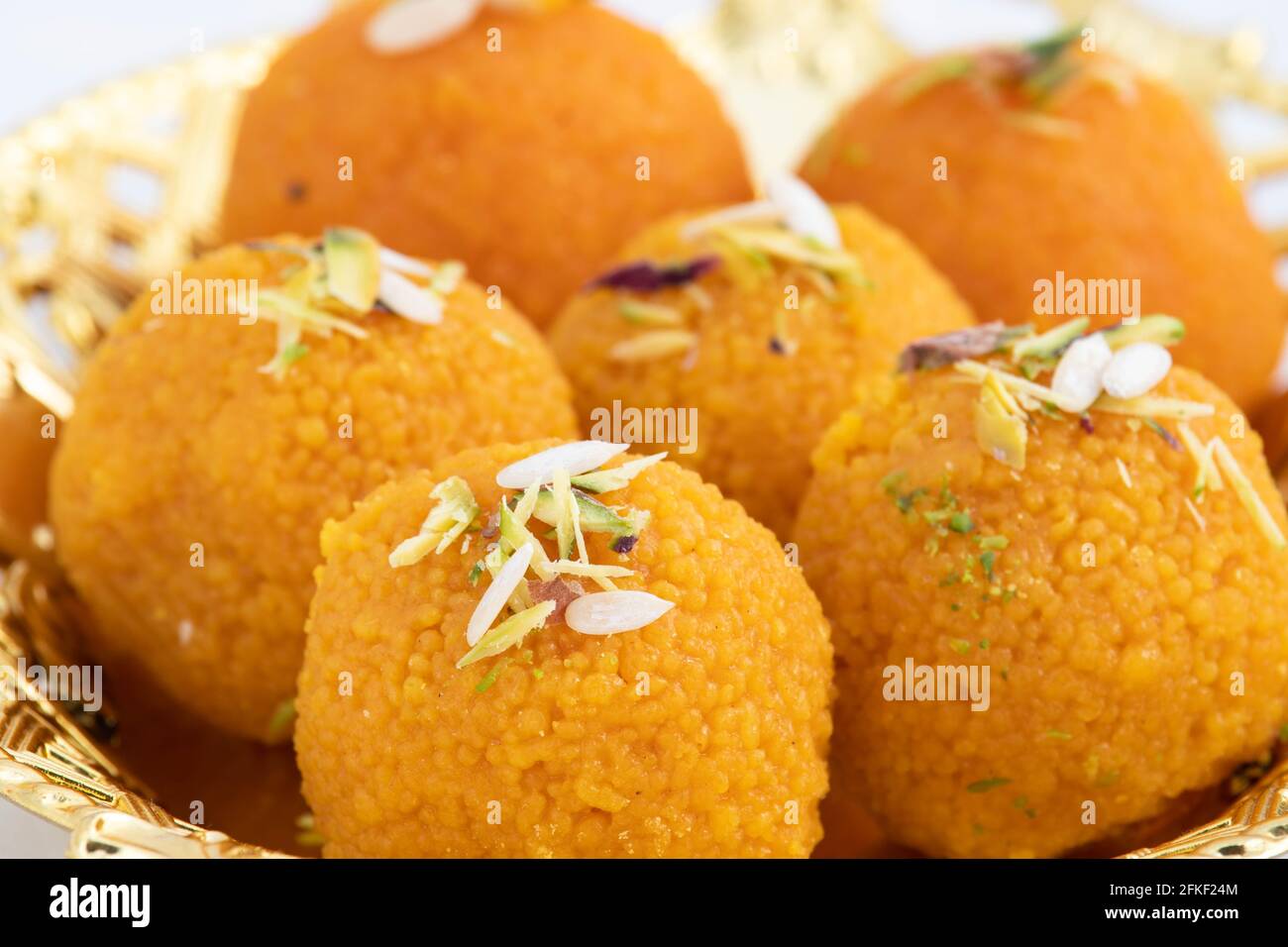 Closeup Of Motichur Laddoo Also Called Motichoor Laddu Is Sweet Mithai ...