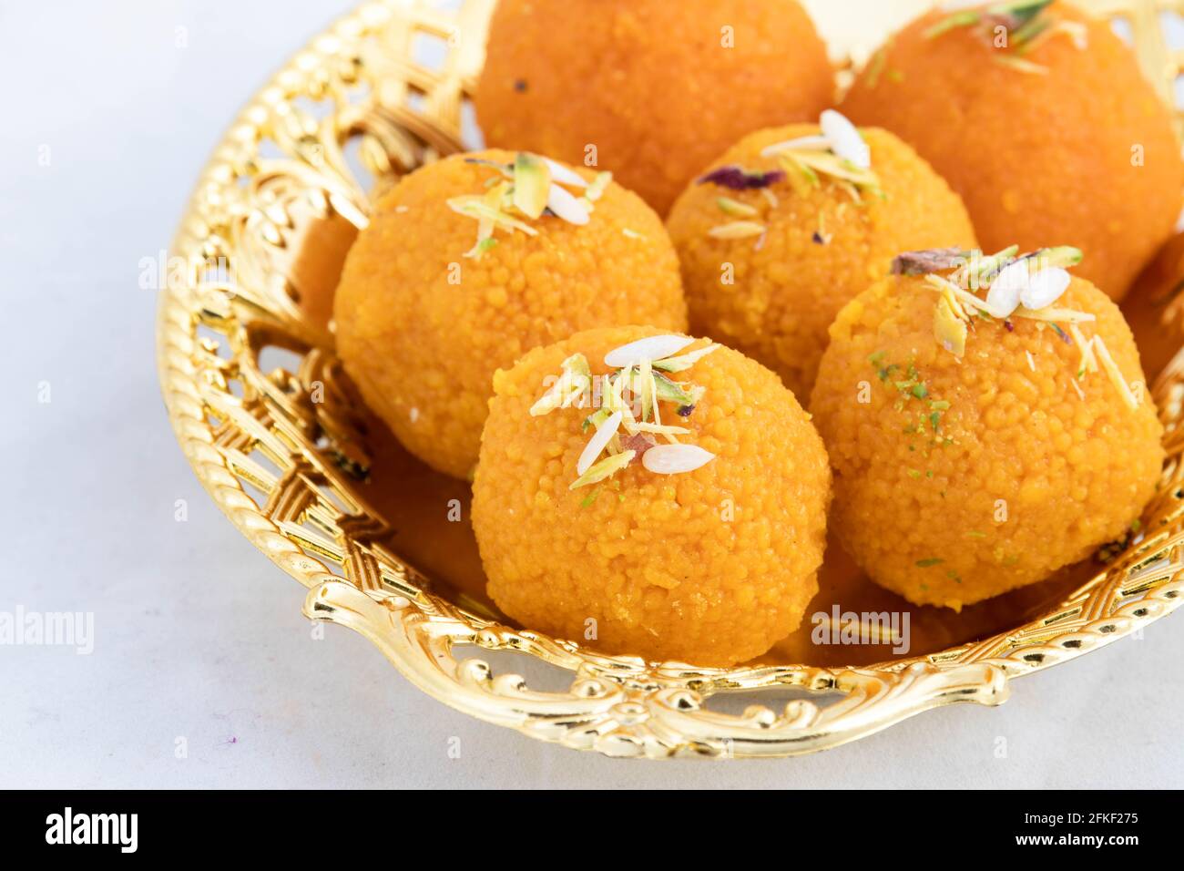 Indian Mithai Motichur Laddu Also Called Motichoor Ladoo Made Of Bengal ...