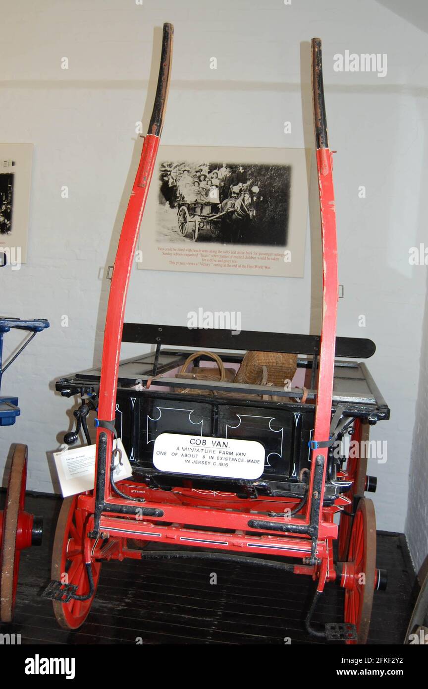 Fire fighting equipment red trolley style nineteen century Farm yard ...