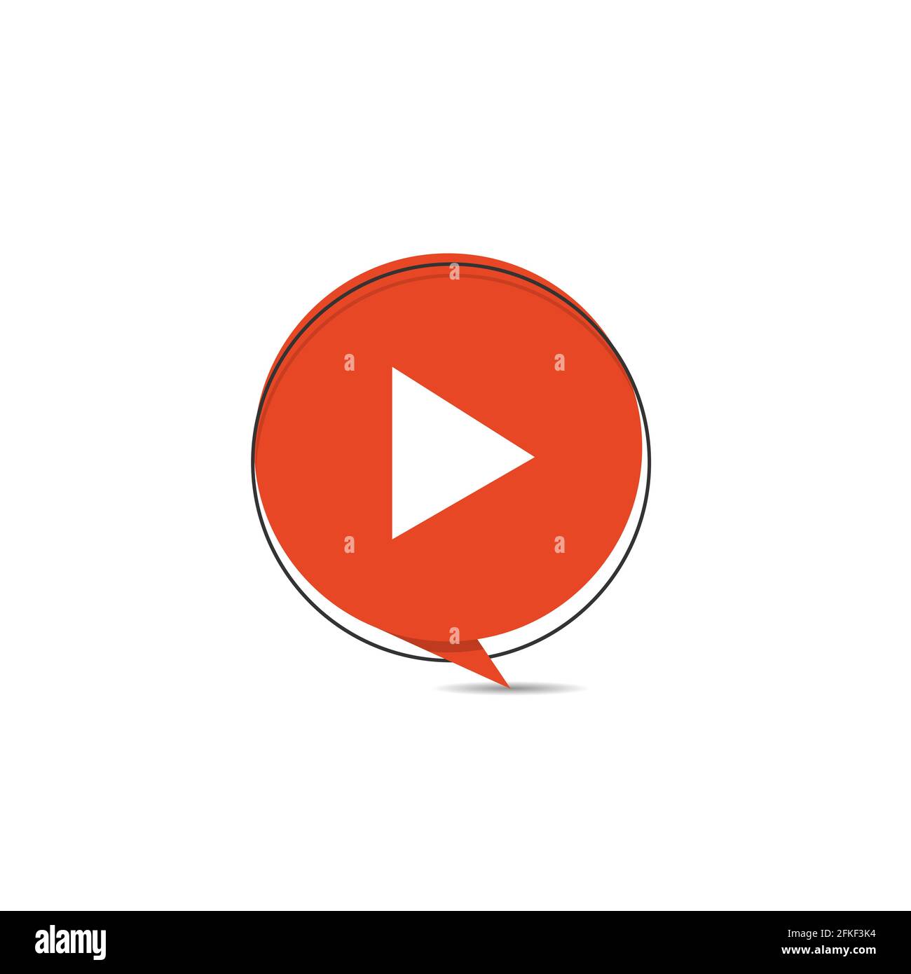 Creative red round play button icon Stock Vector Image & Art - Alamy