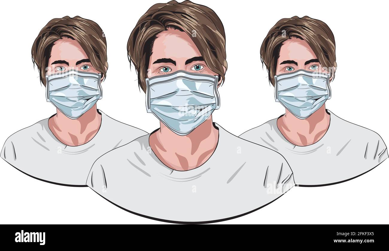 Triple mask Stock Vector Images - Alamy