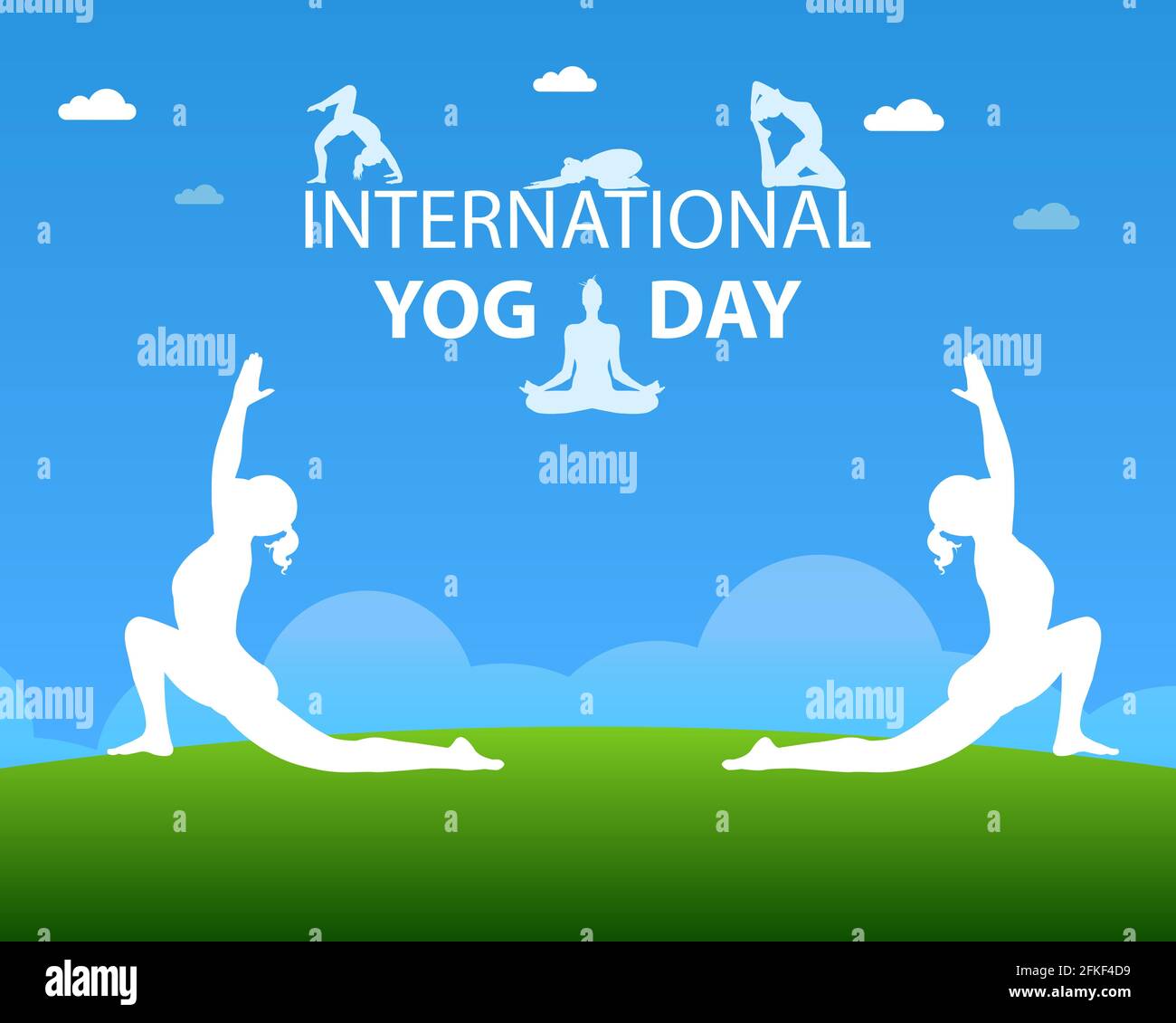 Yoga poses silhouette with beautiful landscape of natural outdoor ...