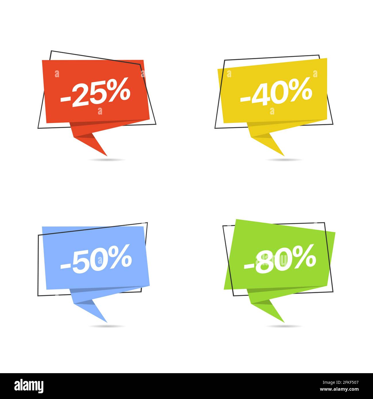 Colored label icon set Stock Vector Image & Art - Alamy