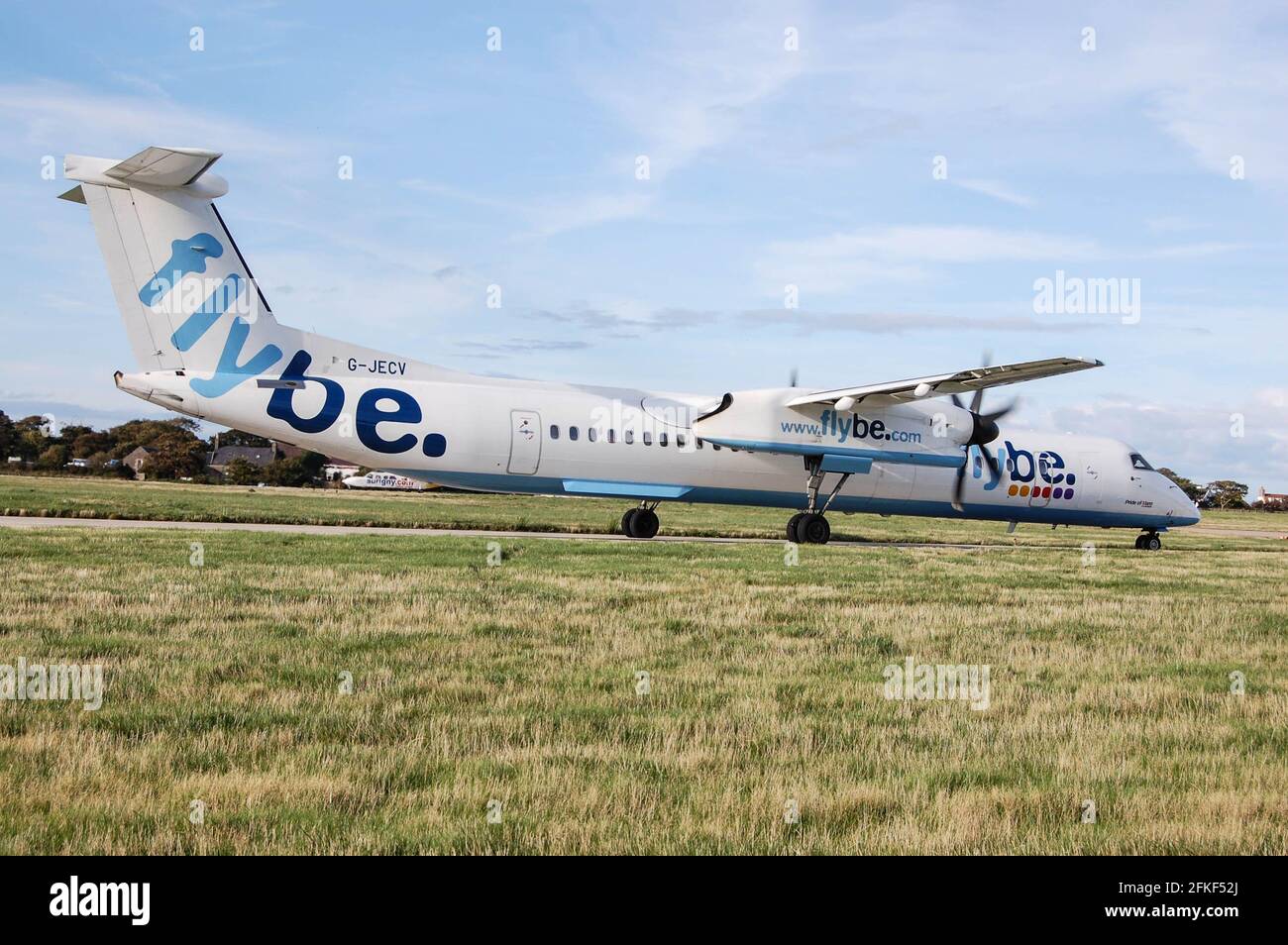 Flybe plane Jersey airport Stock Photo - Alamy