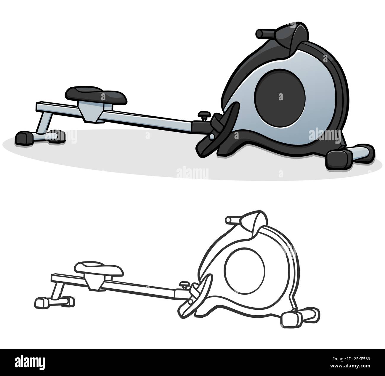 Vector illustration of rowing machine cartoon design Stock Vector Image ...