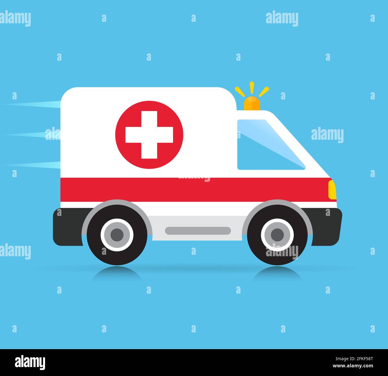 Vector illustration of medical vehicle flat cartoon Stock Vector Image ...