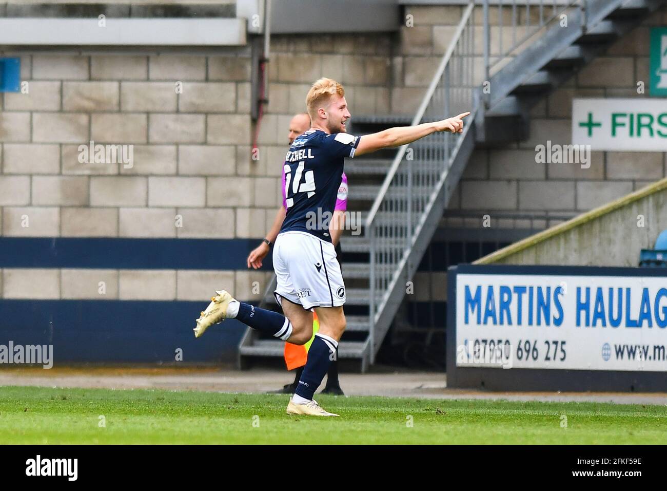 LONDON, UK. MAY 1ST Billy Mitchell of Millwall celebrates after scoring ...