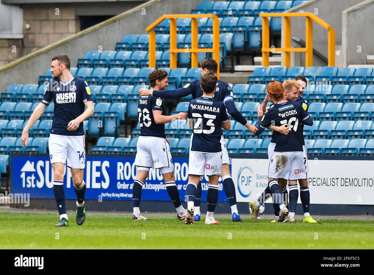 LONDON, UK. MAY 1ST Billy Mitchell of Millwall celebrates after scoring ...