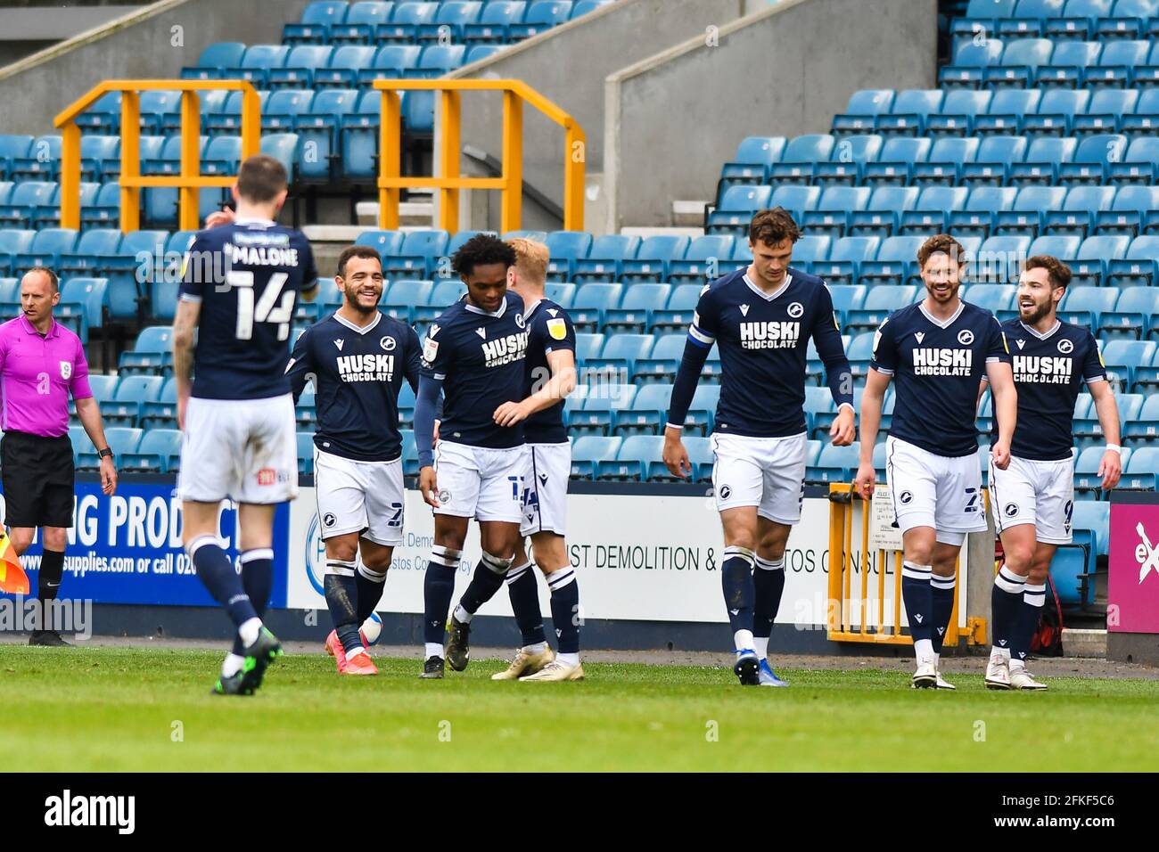 LONDON, UK. MAY 1ST Billy Mitchell of Millwall celebrates after scoring ...