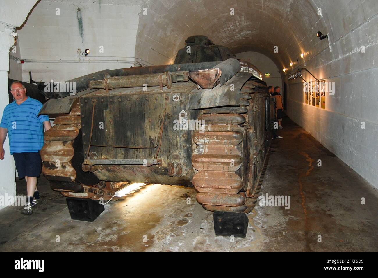 German tank in bunker in Jersey Channel islands UK metal gun guns ...