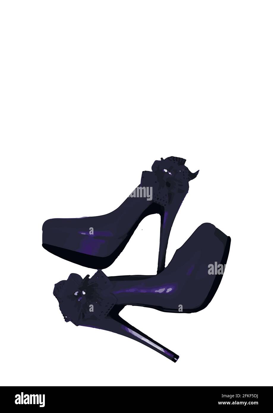 Dressed shoes on the platform with a bow on a high thin heel. Shoes ...