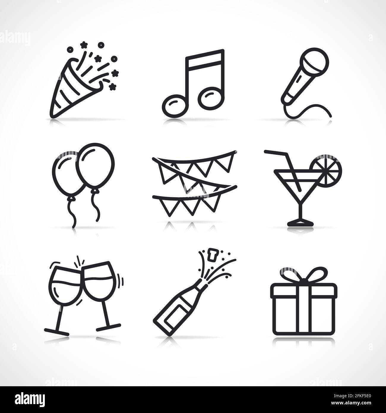 Birthday icon set hi-res stock photography and images - Alamy