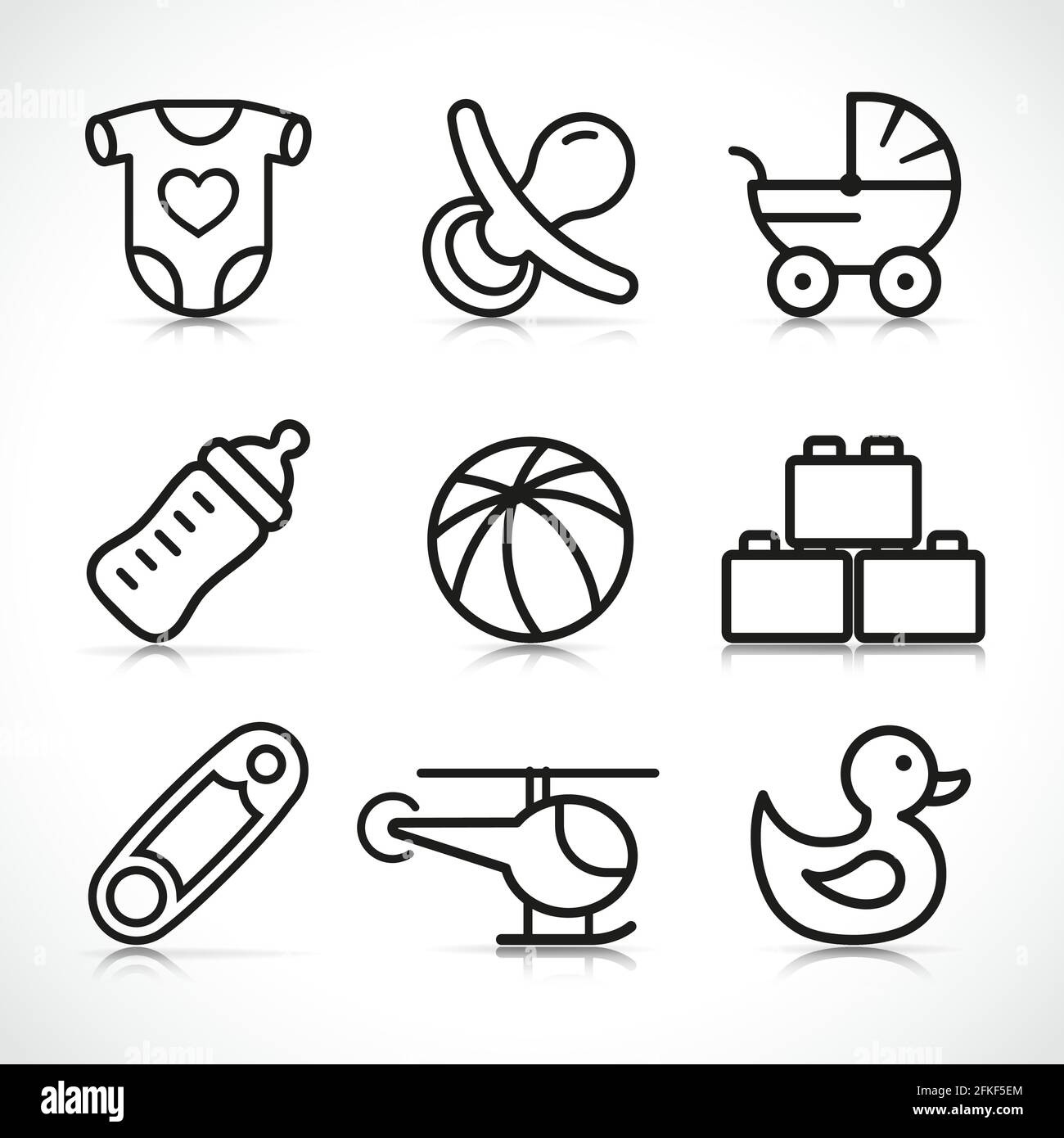 Vector illustration of newborn baby icons set Stock Vector Image & Art ...