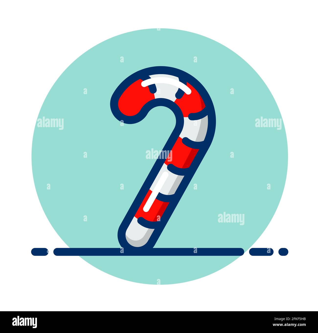 Vector illustration of christmas candy cane icon Stock Vector Image ...