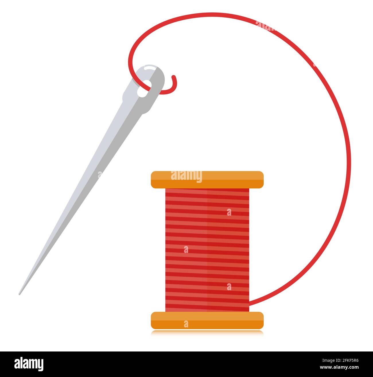Spool Of Thread And Needle Flat Design Stock Vector Image And Art Alamy