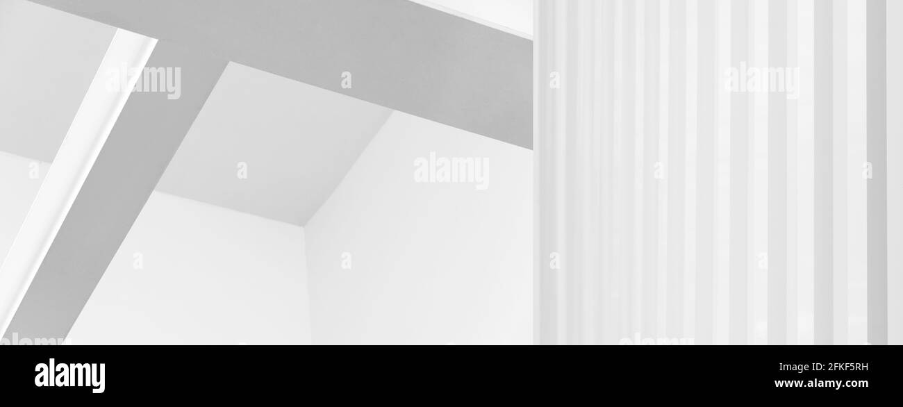 light and shadow corner detail grey white minimalism style of home ...