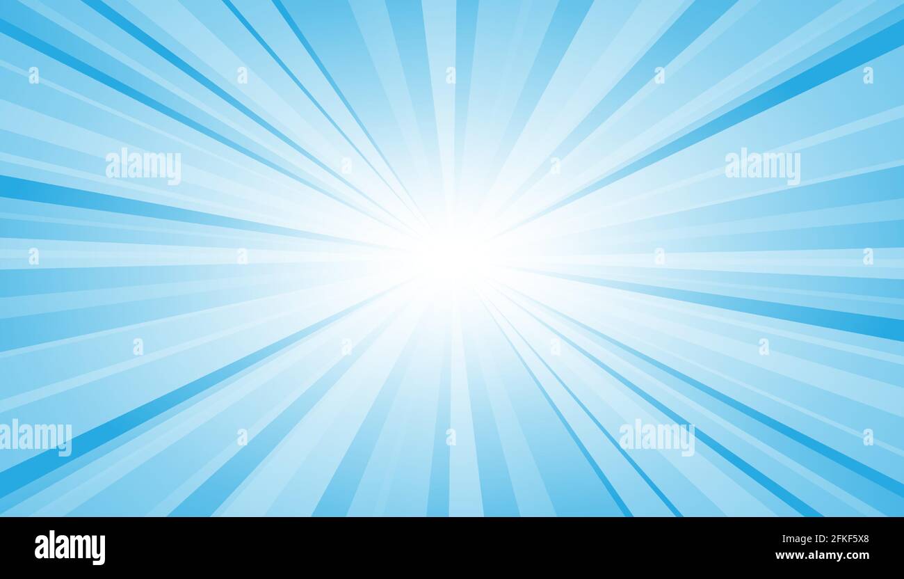 Abstract blue background with sun ray. Summer vector illustration for ...