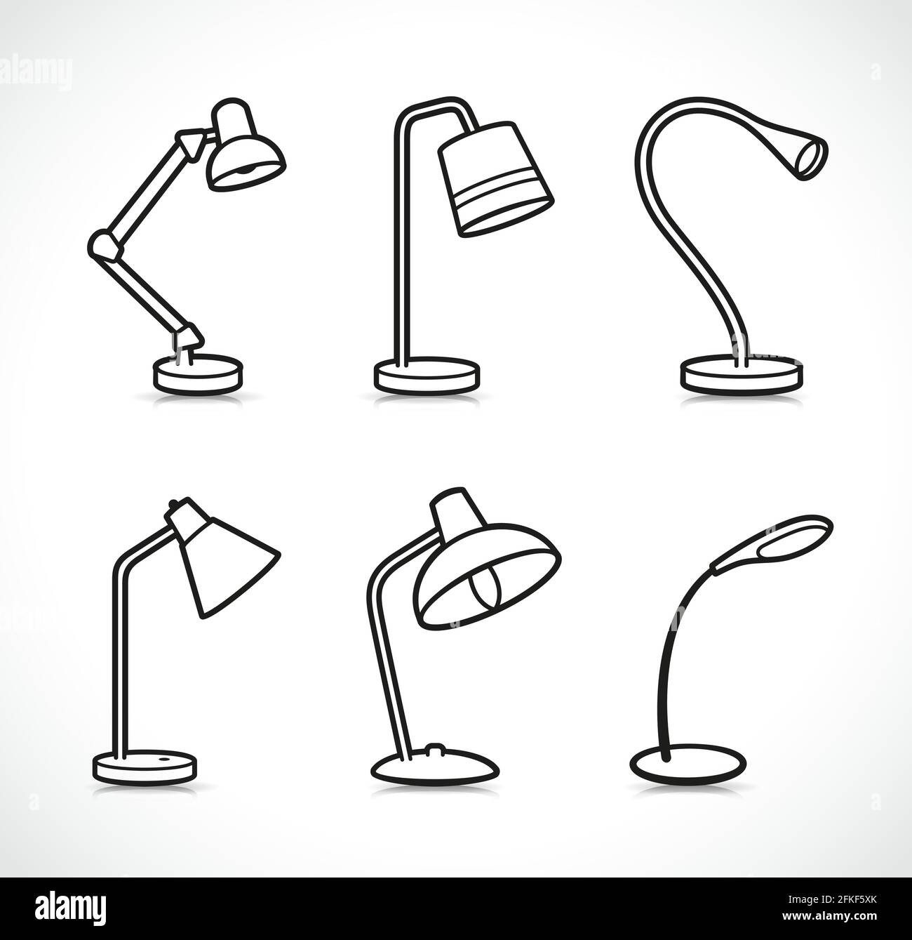 Vector illustration of desk lamp icon set Stock Vector Image & Art - Alamy
