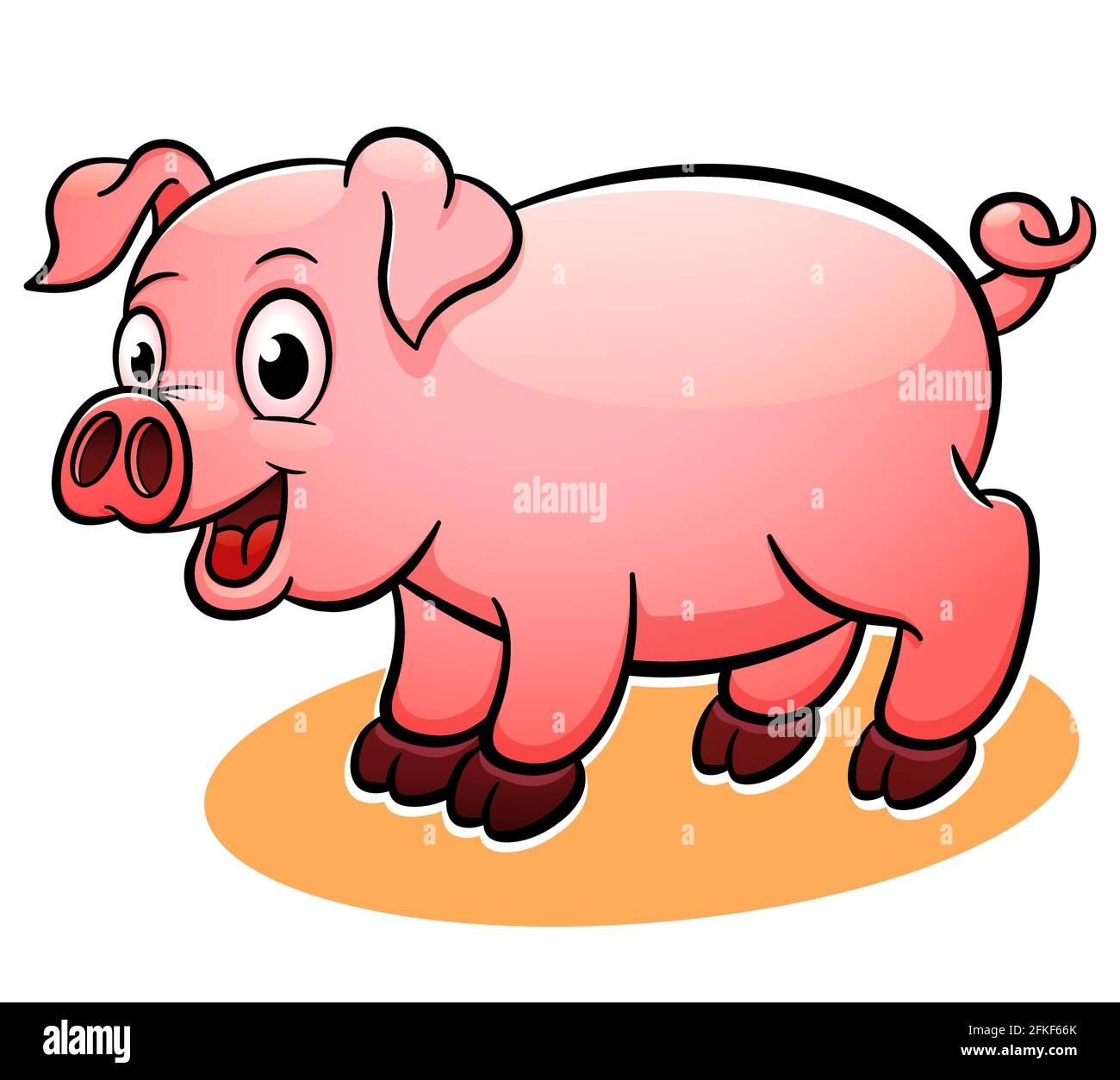 Happy Cartoon Pig