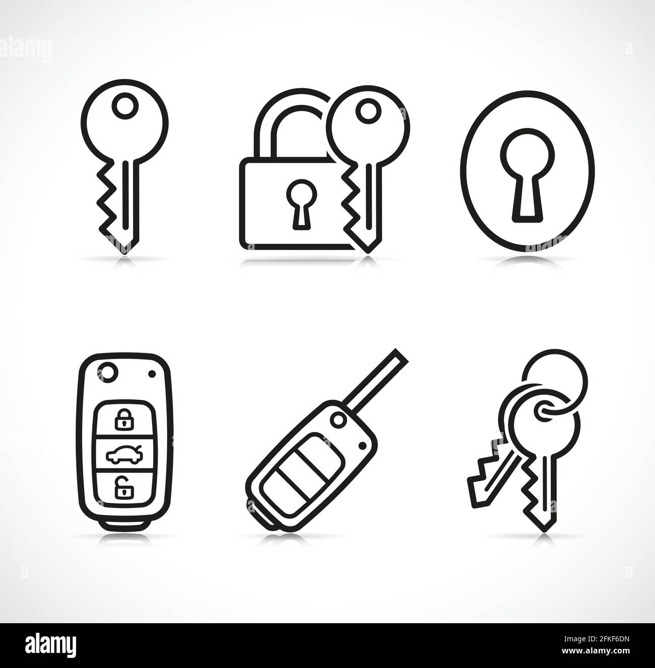 Vector illustration of keys icons sign set Stock Vector Image & Art - Alamy