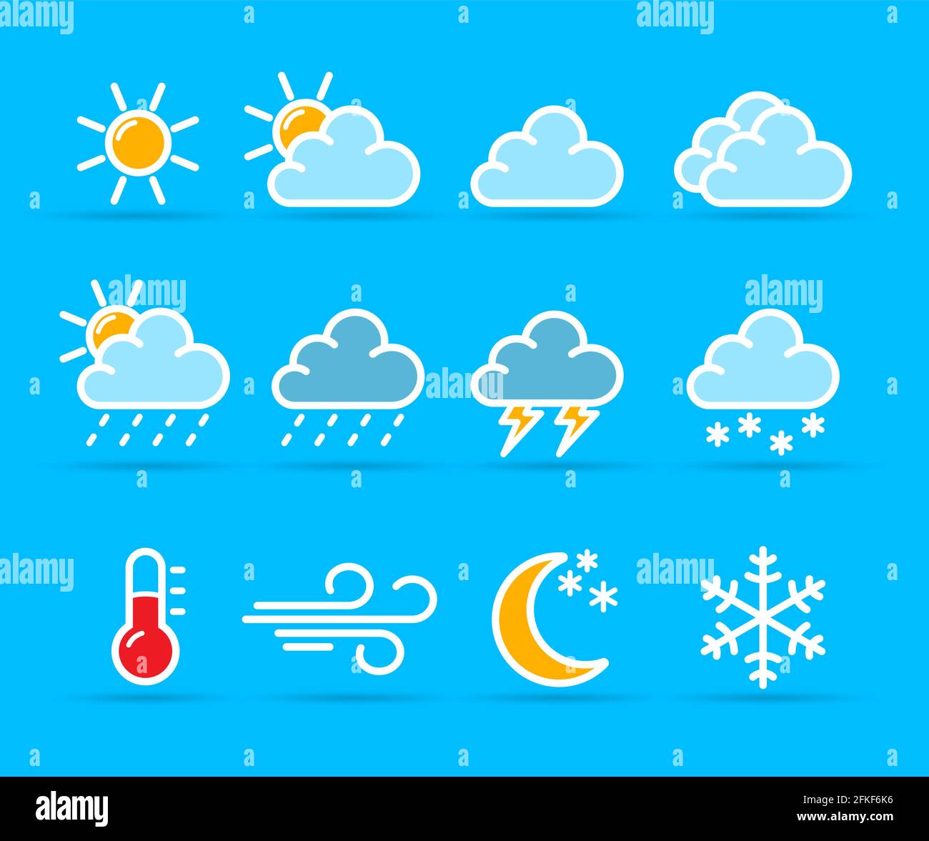 Blue line wind sun icon hi-res stock photography and images - Alamy