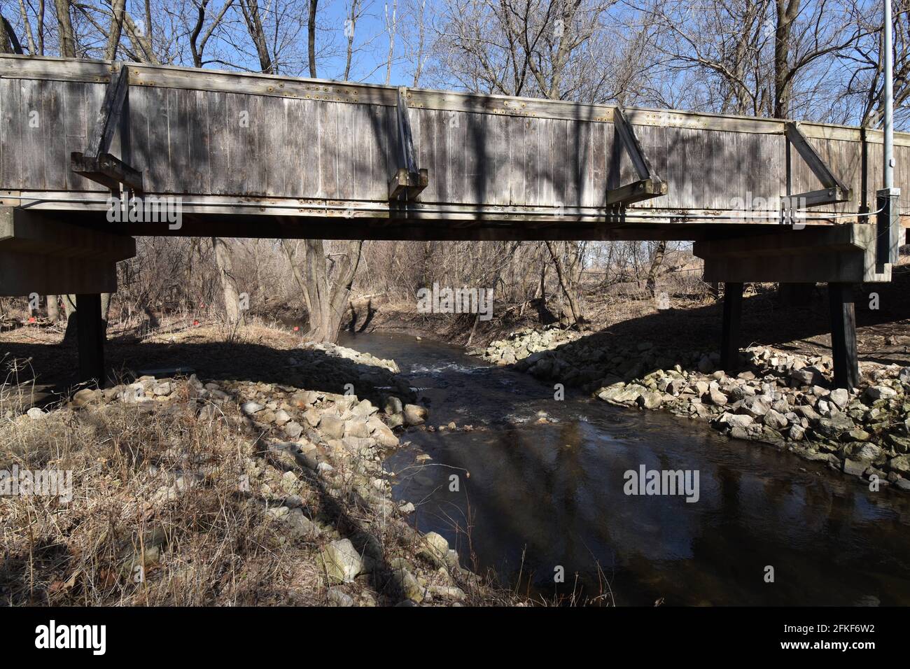 Old wooden bridge over small hi-res stock photography and images - Alamy