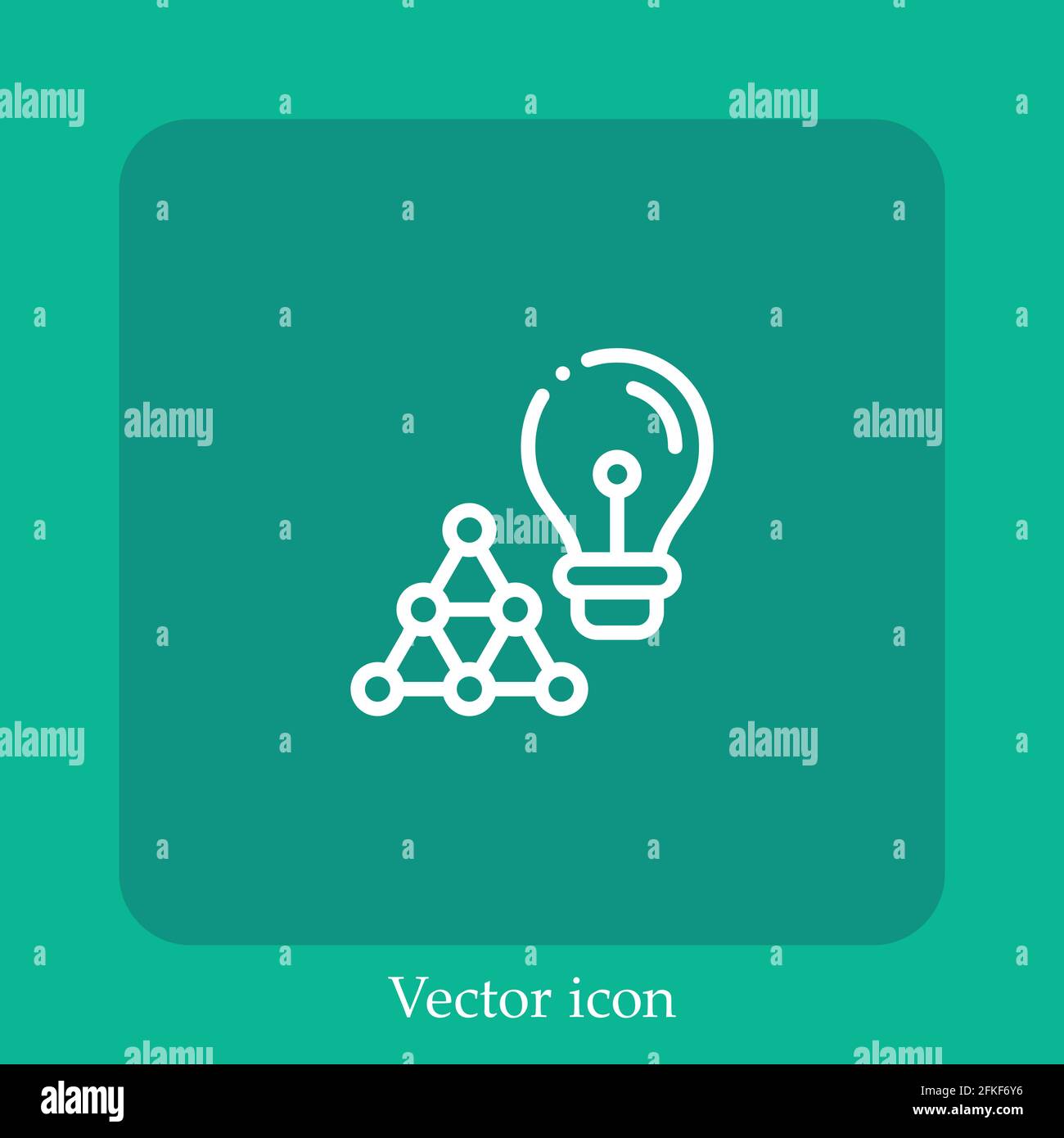 deep learning vector icon linear icon.Line with Editable stroke Stock ...