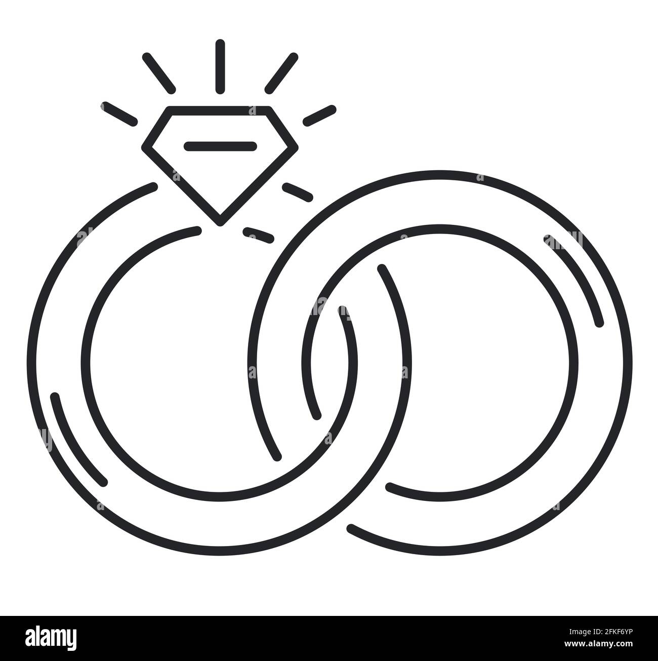 Wedding rings thin line icon vector symbol Stock Vector Image & Art - Alamy