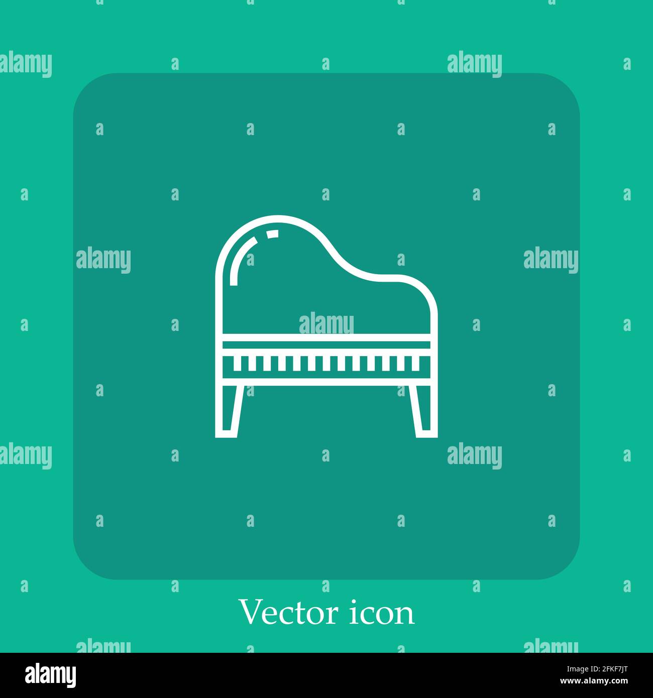 piano vector icon linear icon.Line with Editable stroke Stock Vector ...