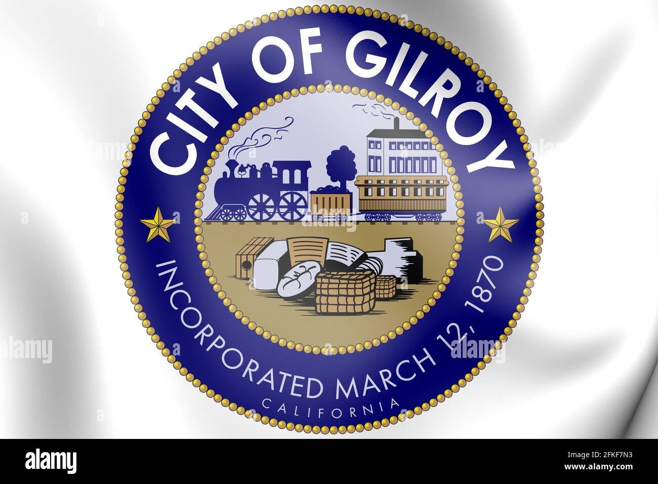 3D Seal of Gilroy (California), USA. 3D Illustration Stock Photo - Alamy