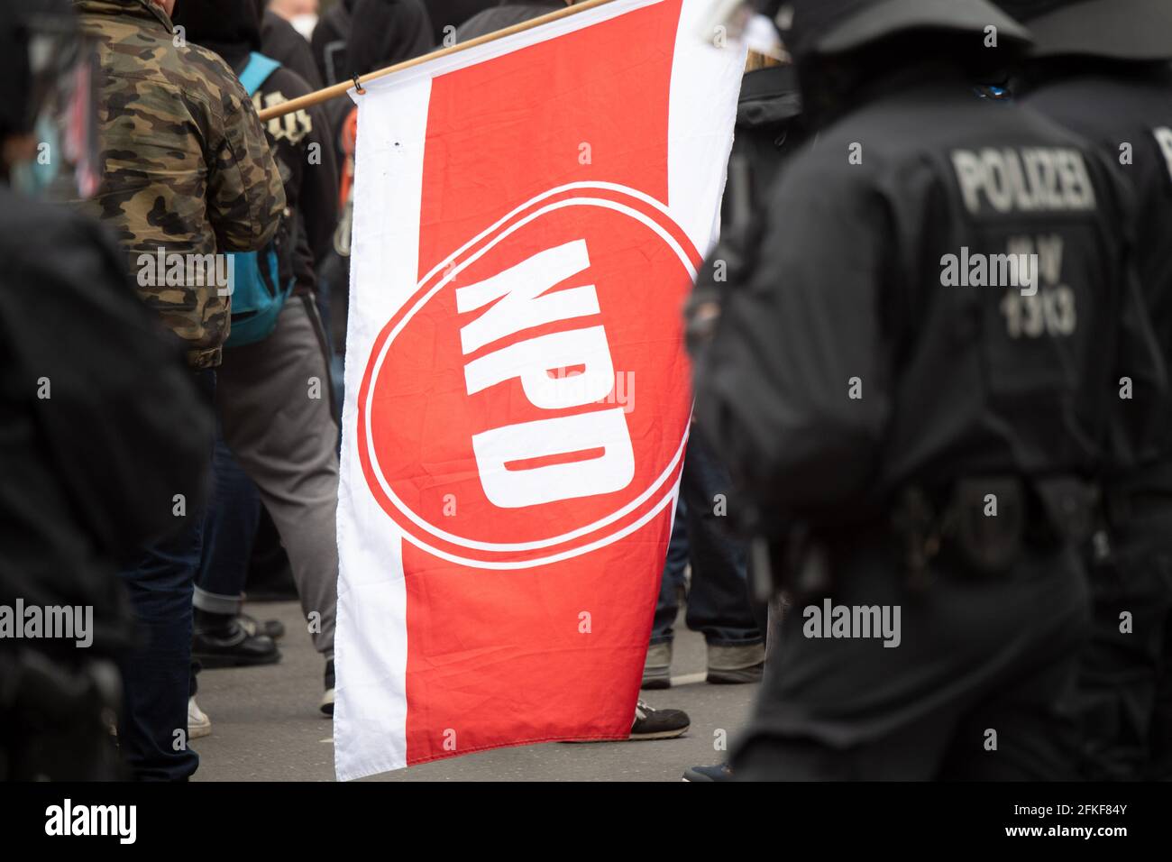 Greifswald, Germany. 01st May, 2021. Supporters of the right-wing ...