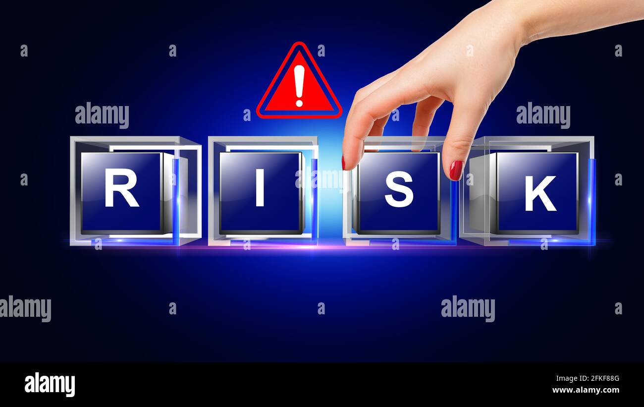Risk Letter written on glass cube Stock Photo - Alamy