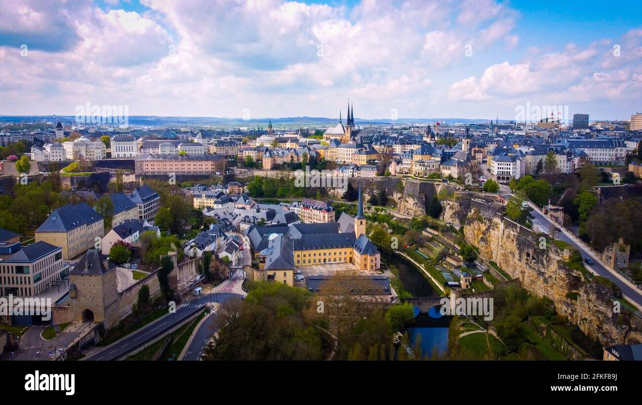 Amazing view over the city of Luxemburg from above Stock Photo - Alamy