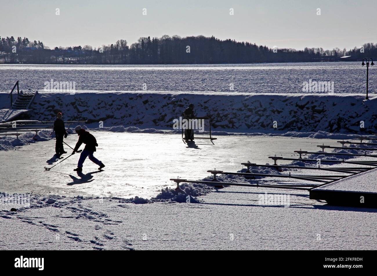 Daily life, Varamon, Motala, during a winter day, Sweden Stock Photo ...