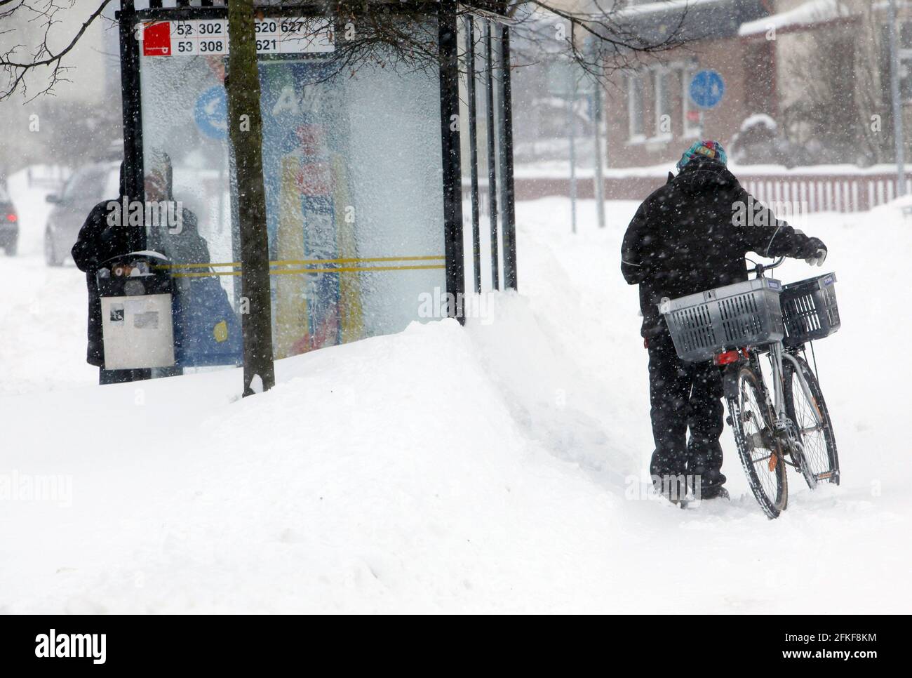 Daily life in a neighborhood, during a winter day, Sweden Stock Photo ...