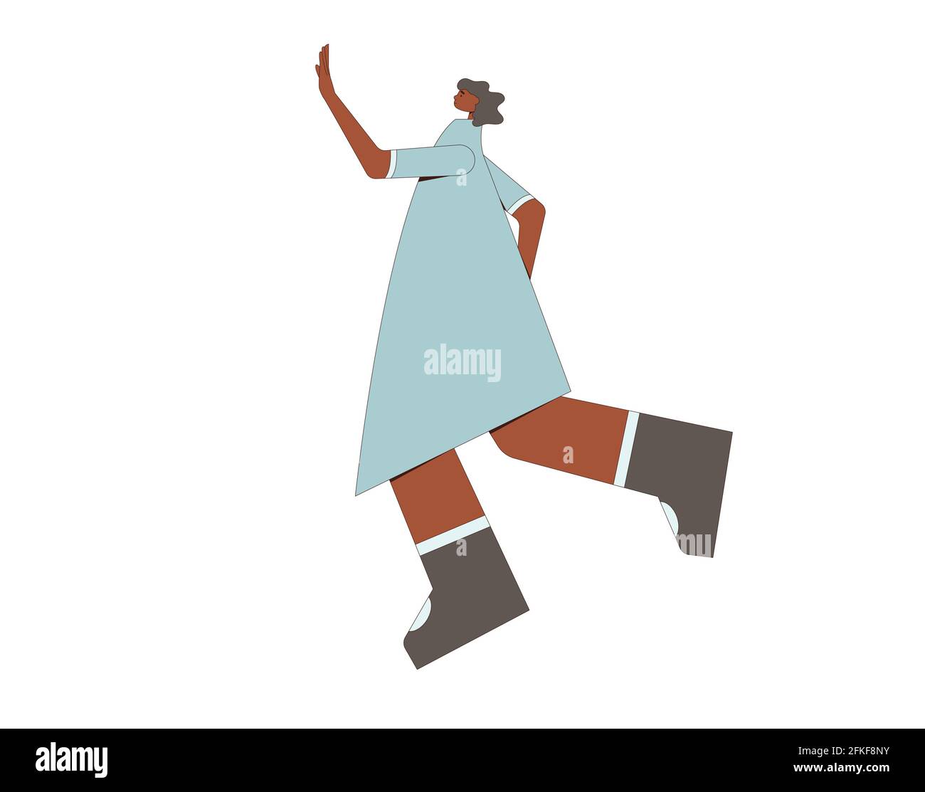 Young woman wearing in casual clothes floating isolated on a white ...