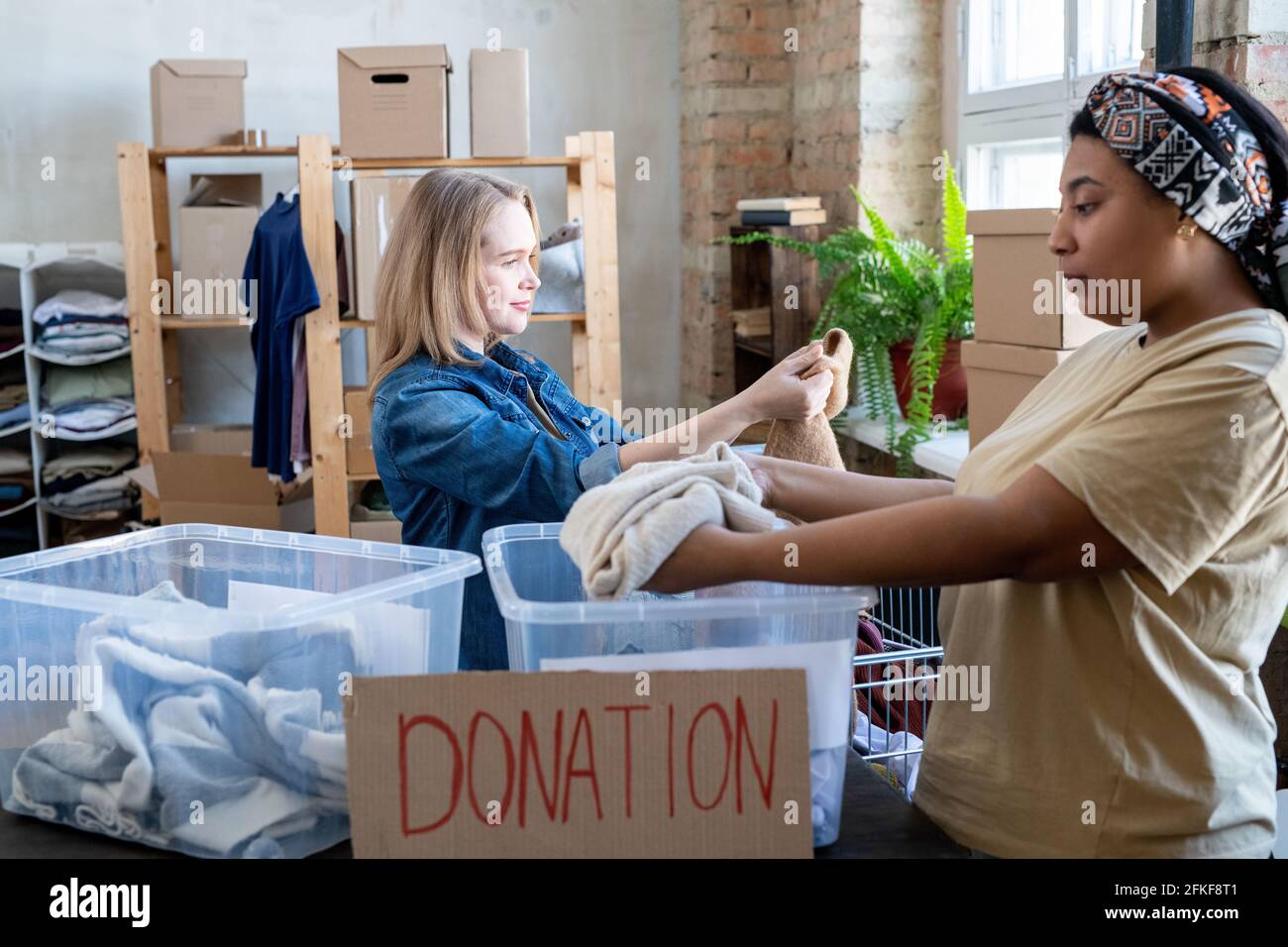 People Donating Clothes