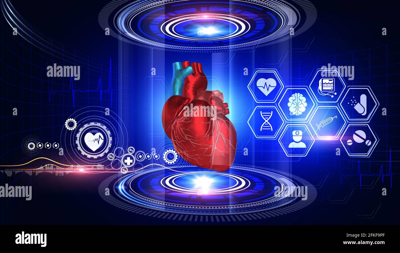 Heart Analysis Virtual Reality A virtual reality 3d graphics showing ...