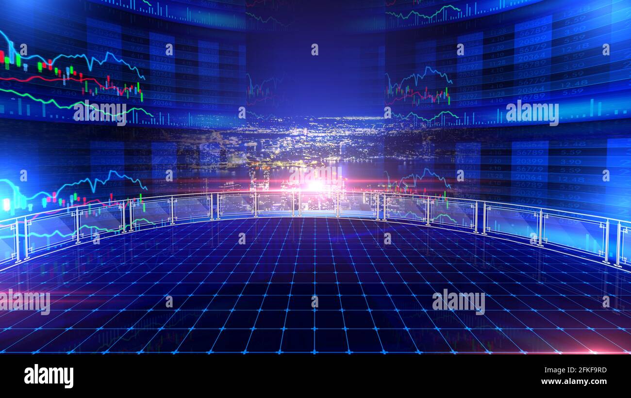 Data Graph Virtual Reality It showing a virtual environment of a city ...