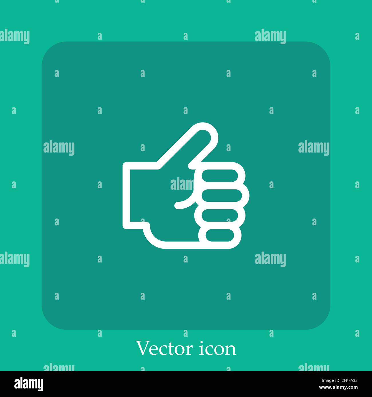 thumb up vector icon linear icon.Line with Editable stroke Stock Vector ...