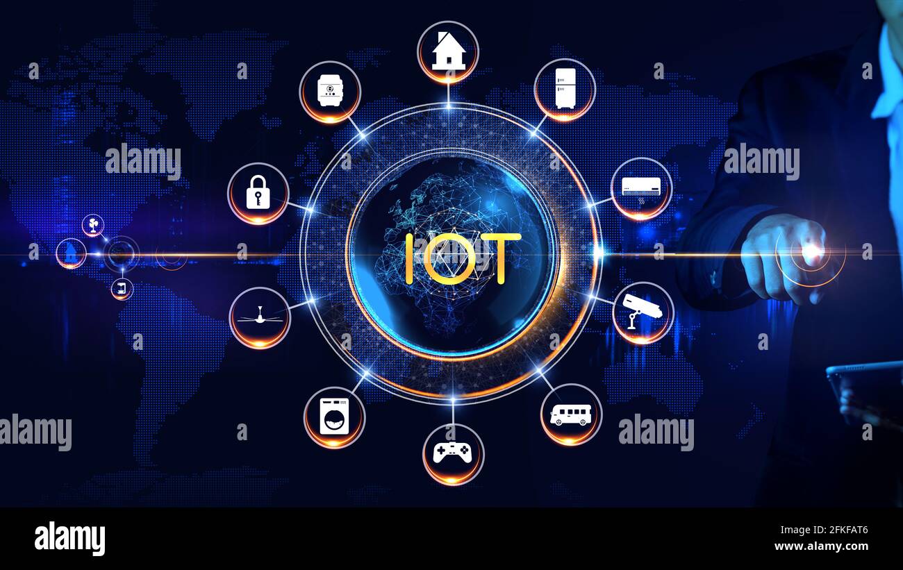 IOT Icon Rotating wheel Concept Rotating wheel with icon surrounded by ...
