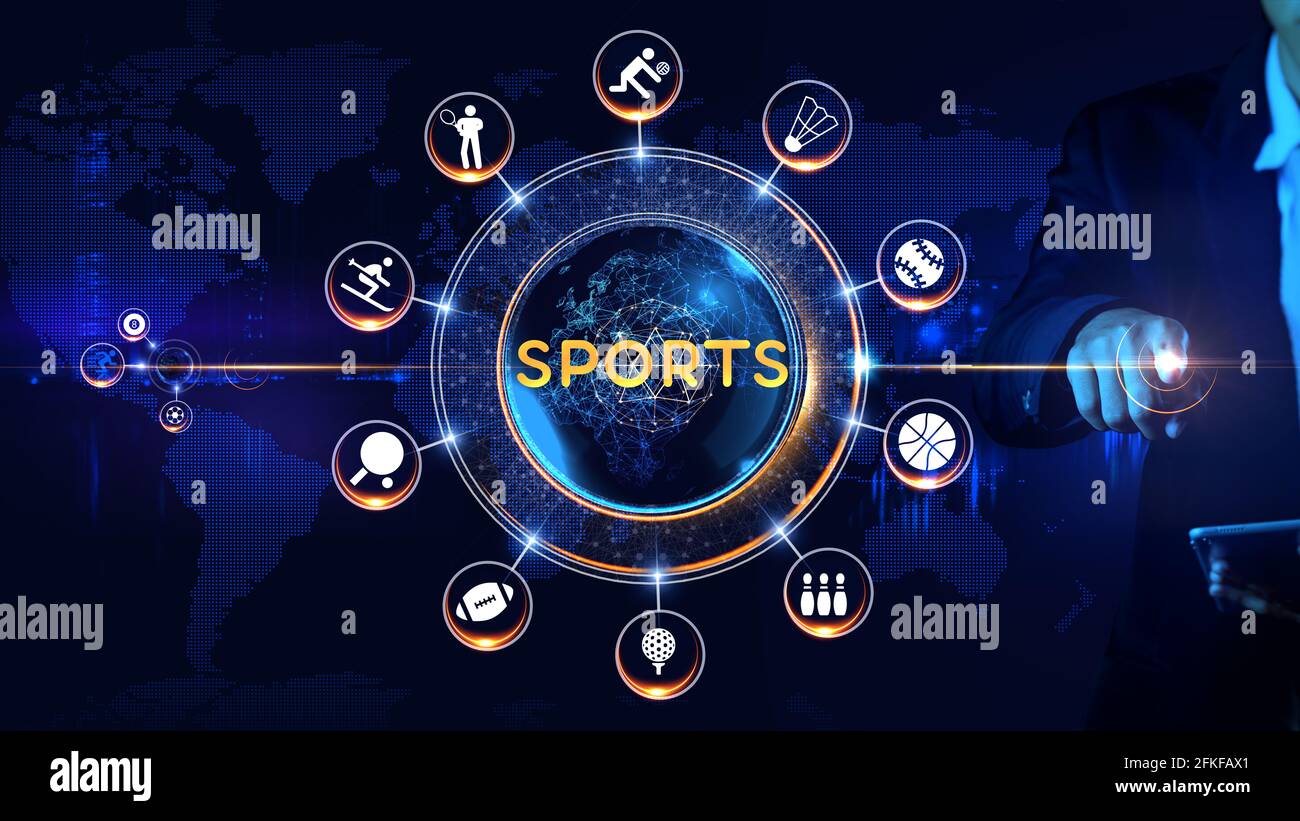 Sports Icon Rotating wheel Concept Rotating wheel with icon surrounded ...